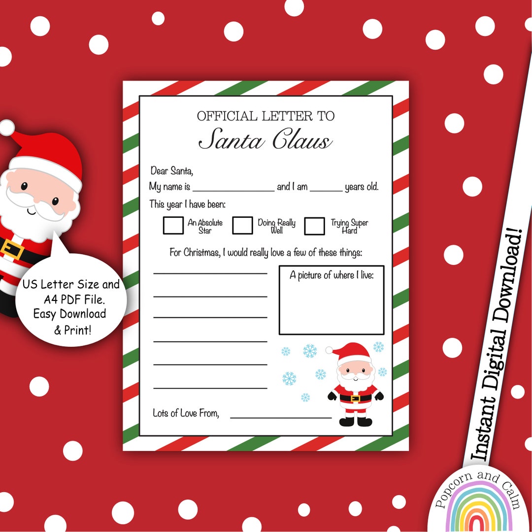 Letter to Santa Claus, Letter to Father Christmas, Christmas List, Nice ...