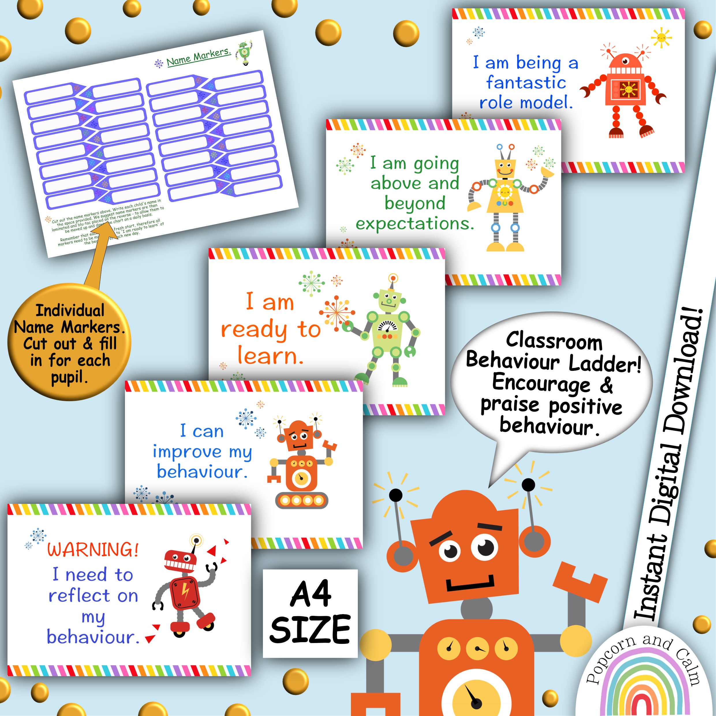 Classroom Behaviour Management Resource, Behaviour Ladder, Wall Chart ...