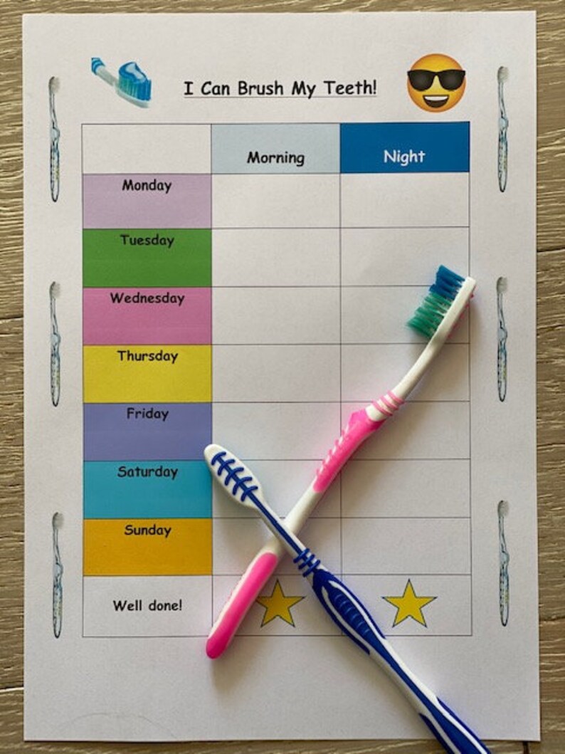 Teeth Brushing Chart, Behavior Goals, Incentive Chart, Good Behaviour ...