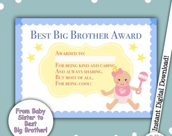 Printable Big Brother Card - Etsy