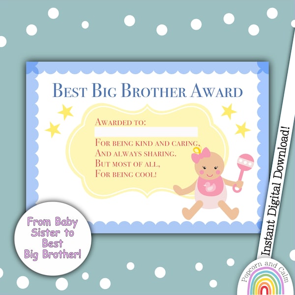Printable Big Brother Card - Etsy