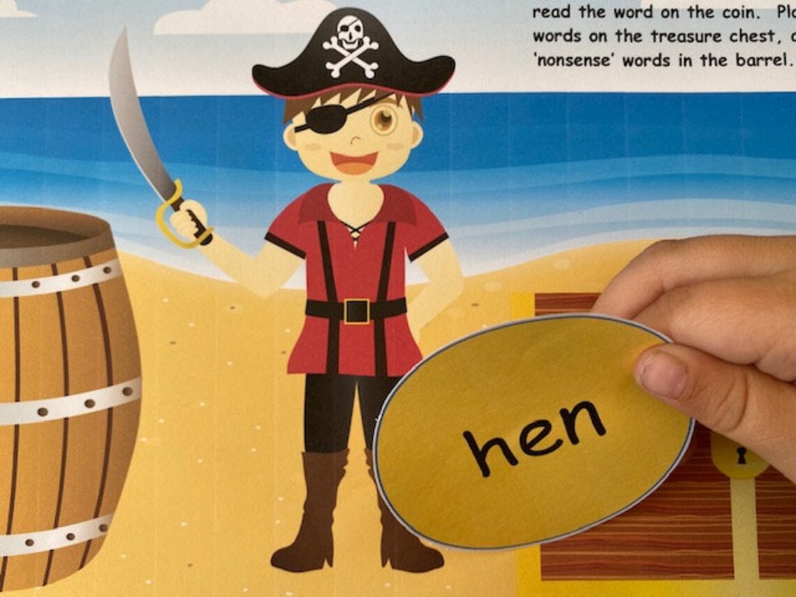 Phonics Printable, CVC Word Game, Pirate Activity, Literacy Resource ...