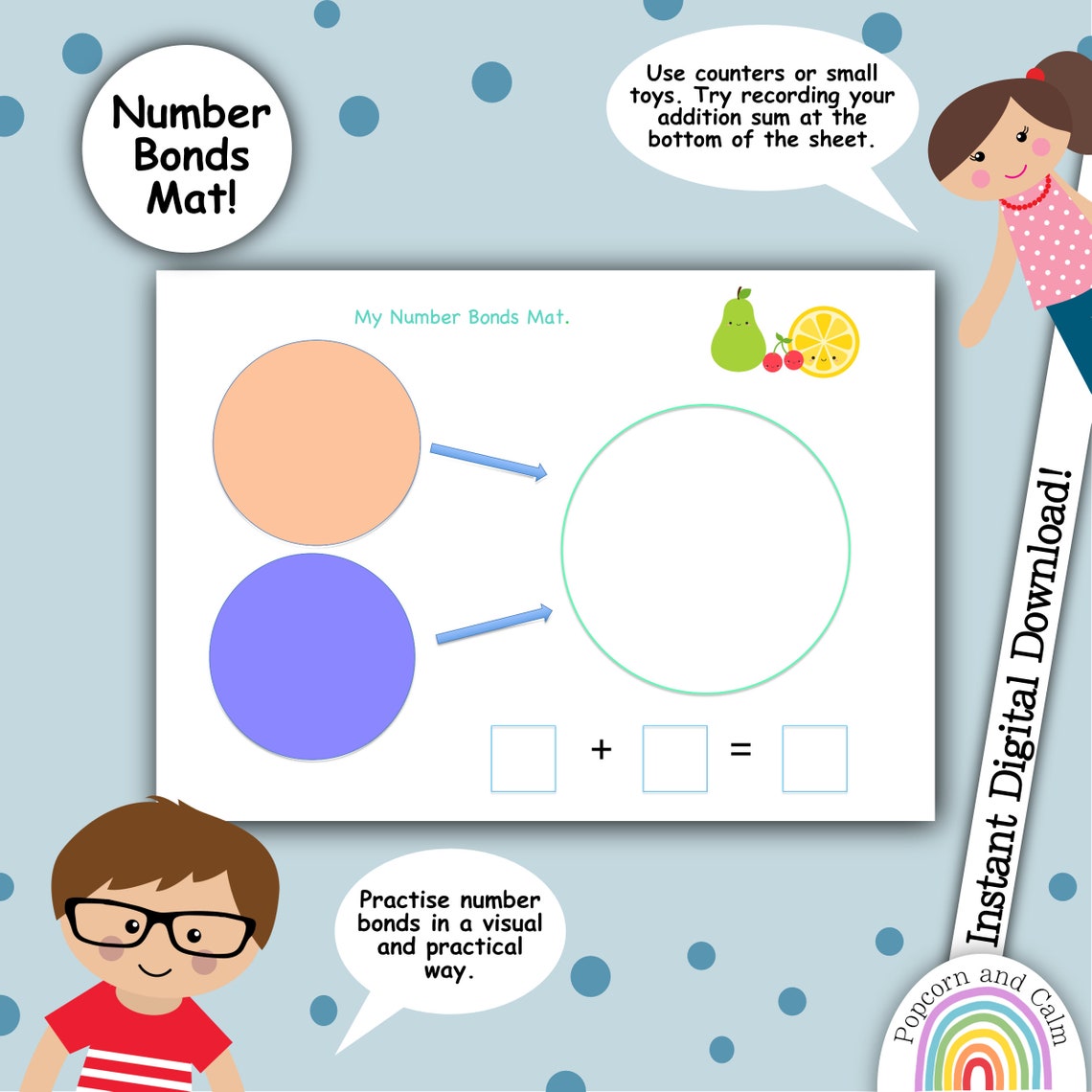 Number Bond Mat, Numeracy Resource, Downloadable Maths Activity ...
