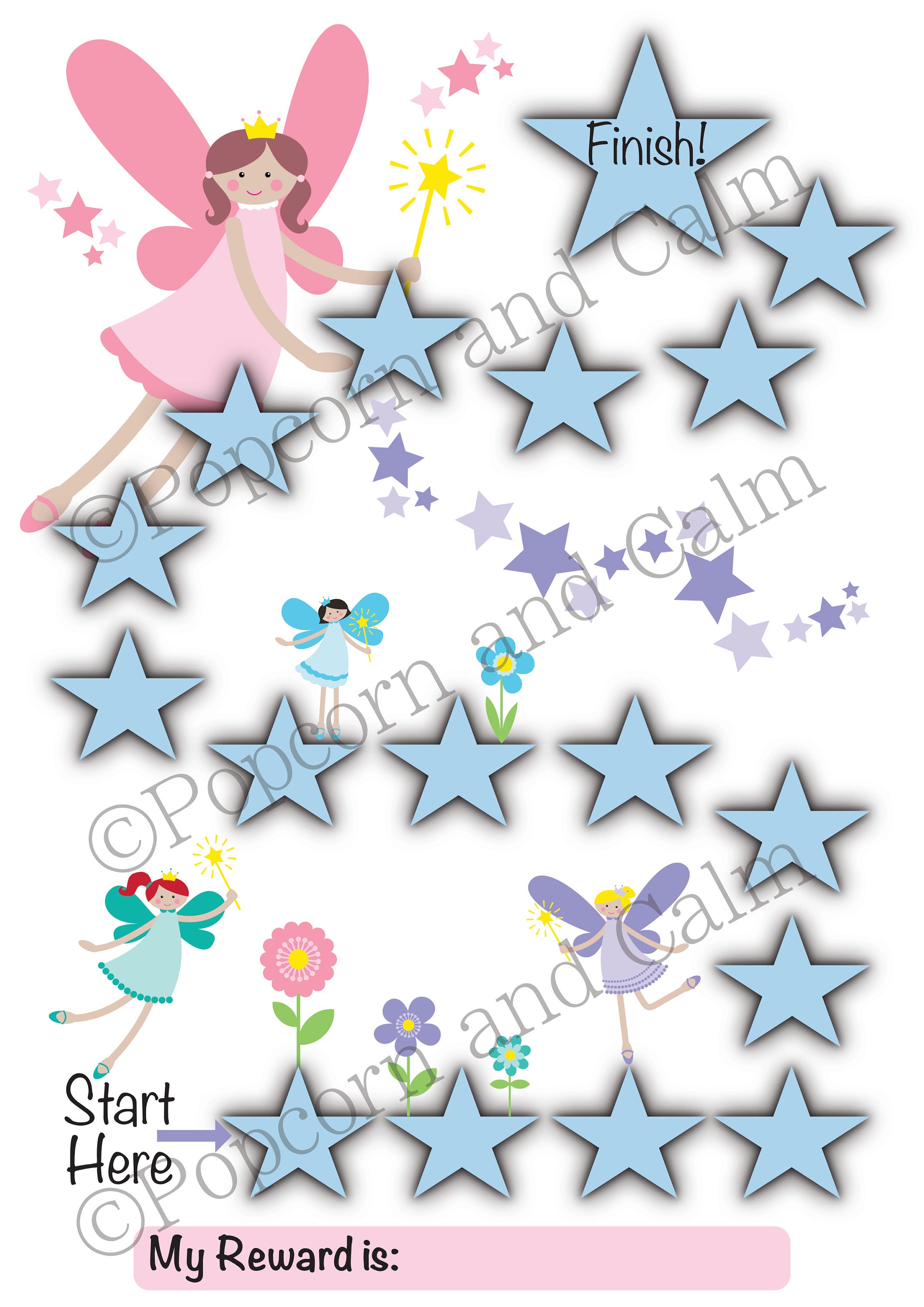 Girls Reward Charts, Reward Chart Bundle, Downloadable Reward Chart ...