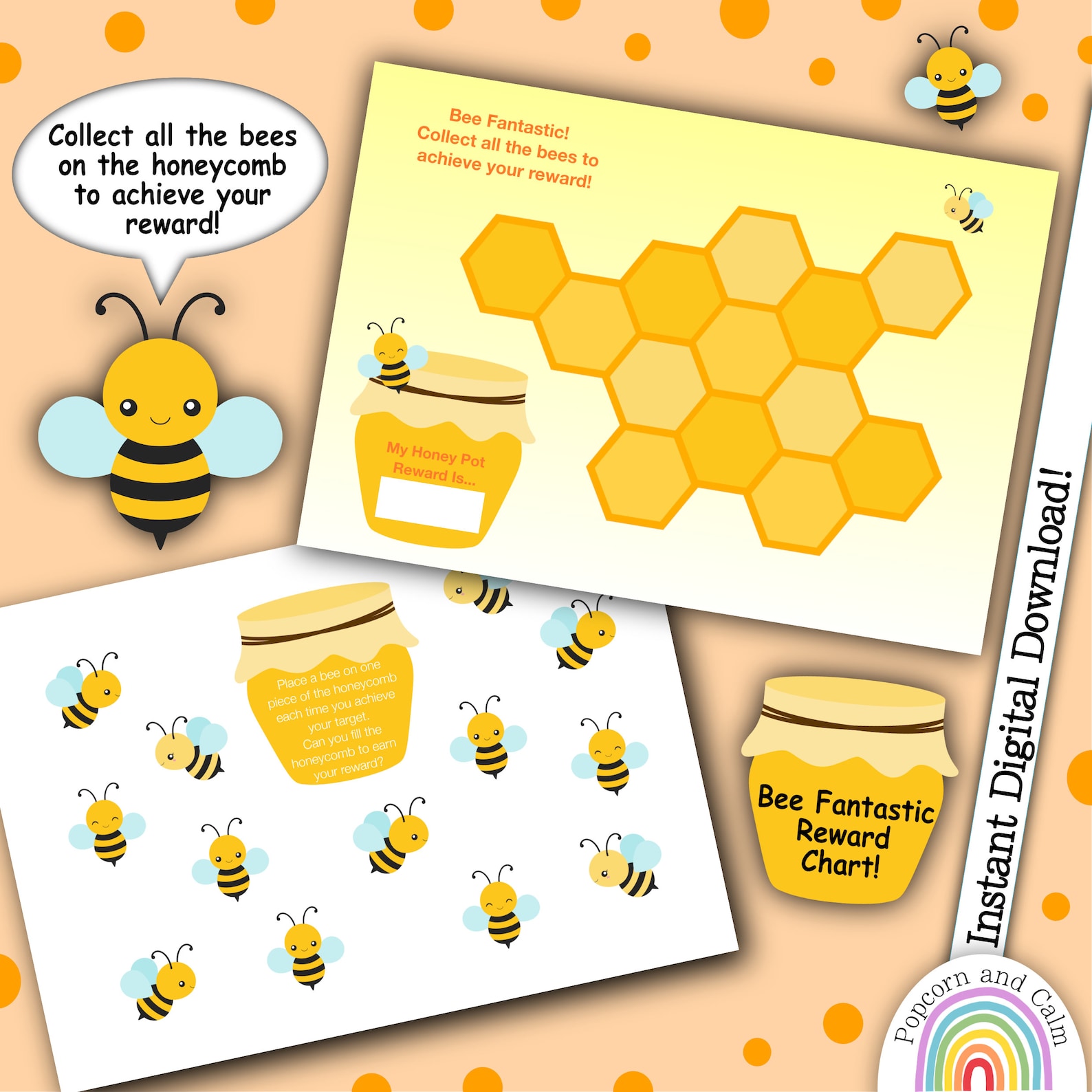 Printable Reward Chart, Bee Resources, Chore Chart, Kids Resources, Bee ...