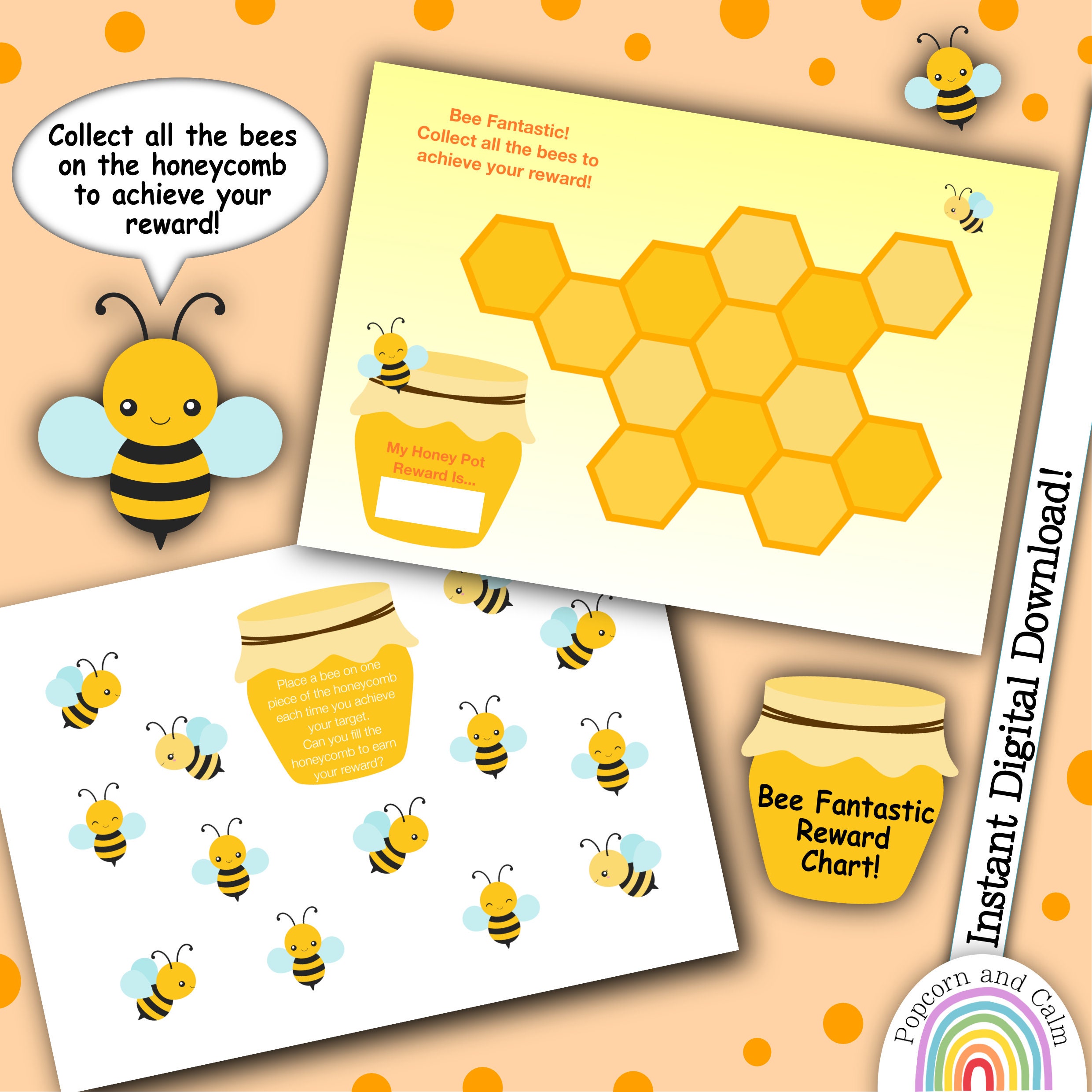 Printable Reward Chart, Bee Resources, Chore Chart, Kids Resources, Bee ...