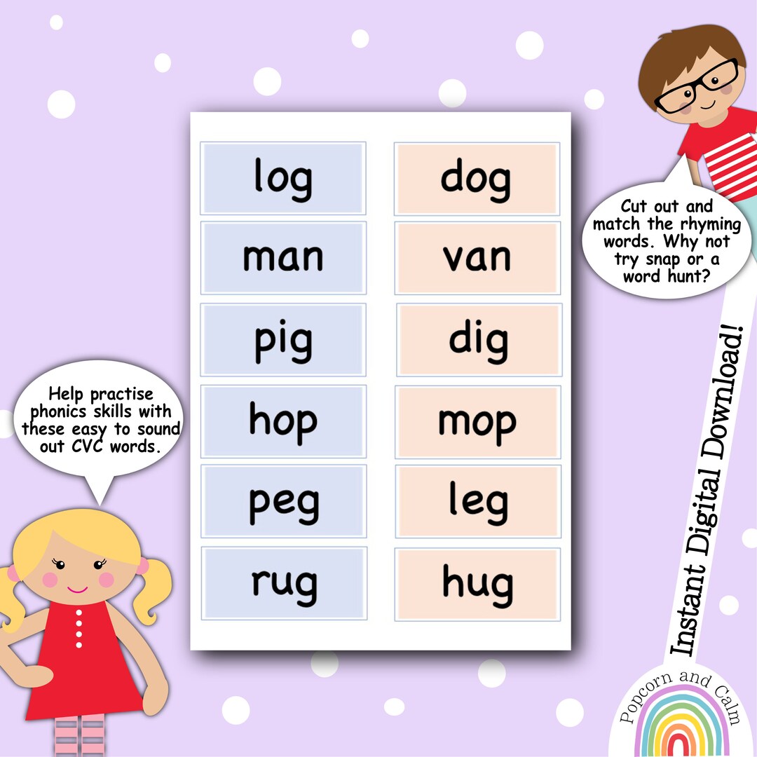 Rhyming Printable, English Resources, Reading Activity, Teaching ...