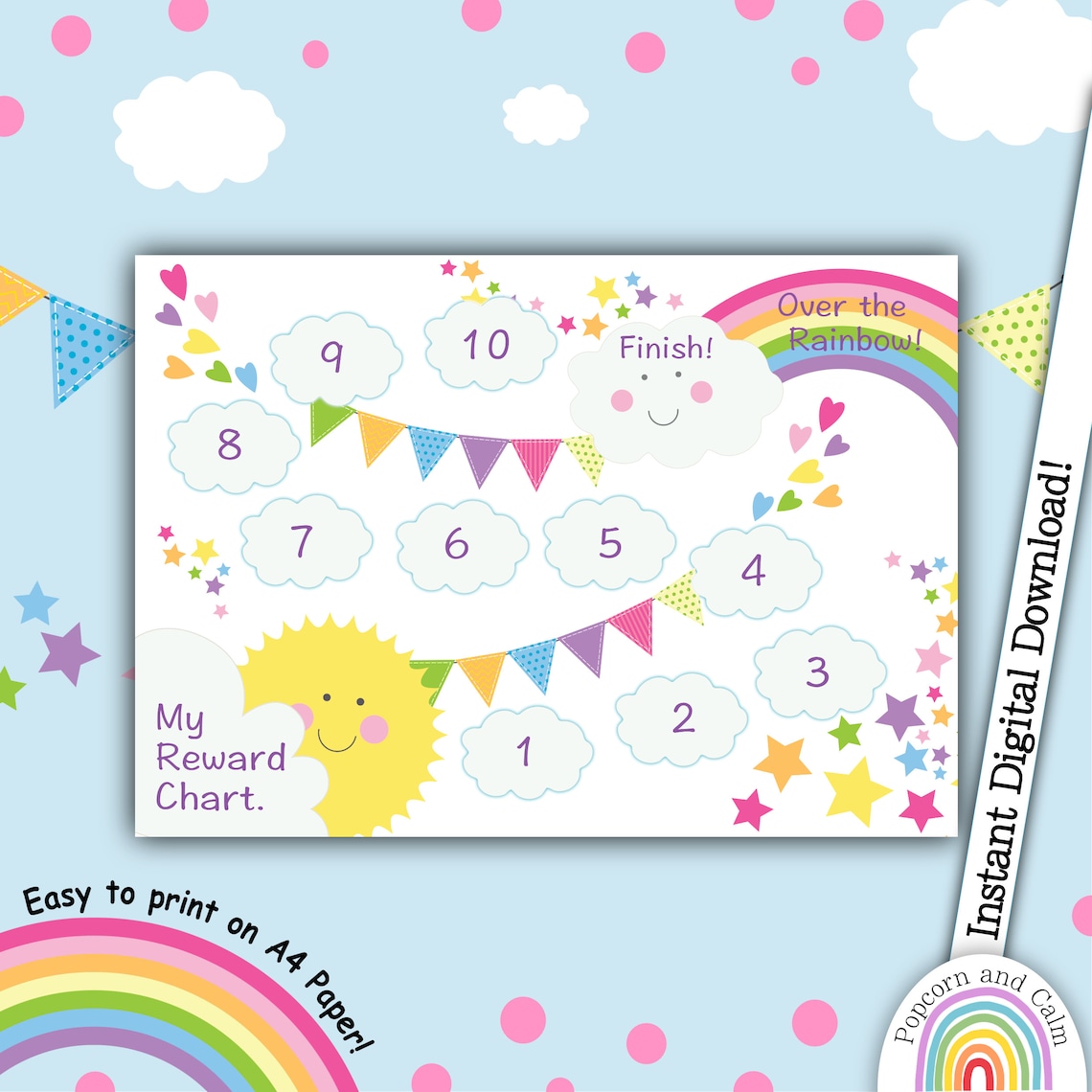 Girls Reward Charts, Reward Chart Bundle, Downloadable Reward Chart ...