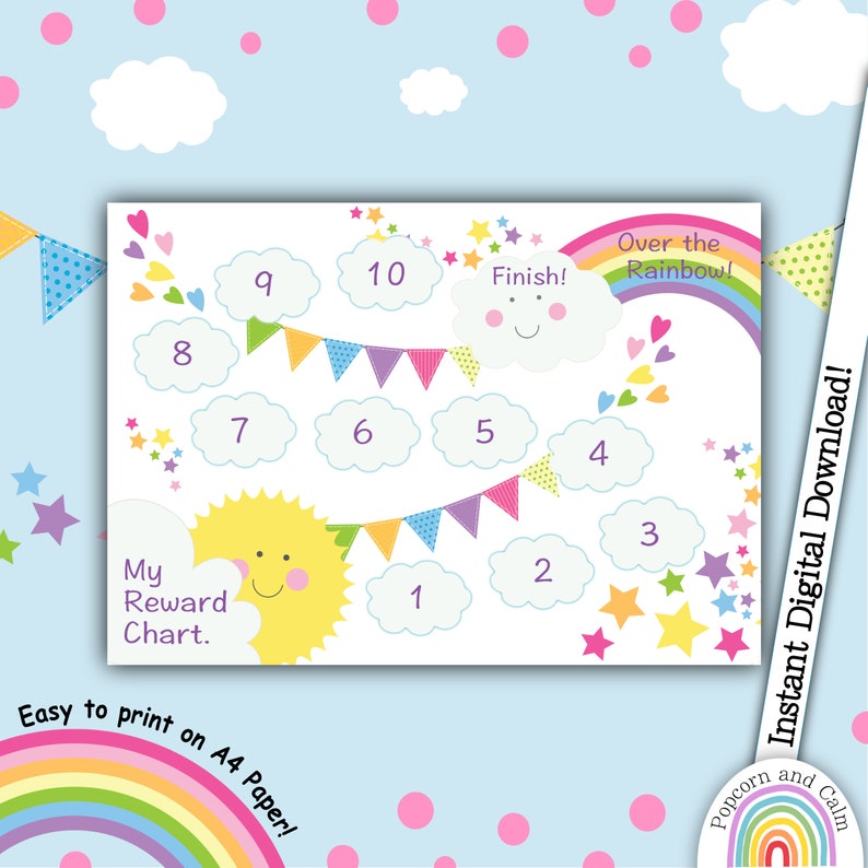 Girls Reward Charts, Reward Chart Bundle, Downloadable Reward Chart ...
