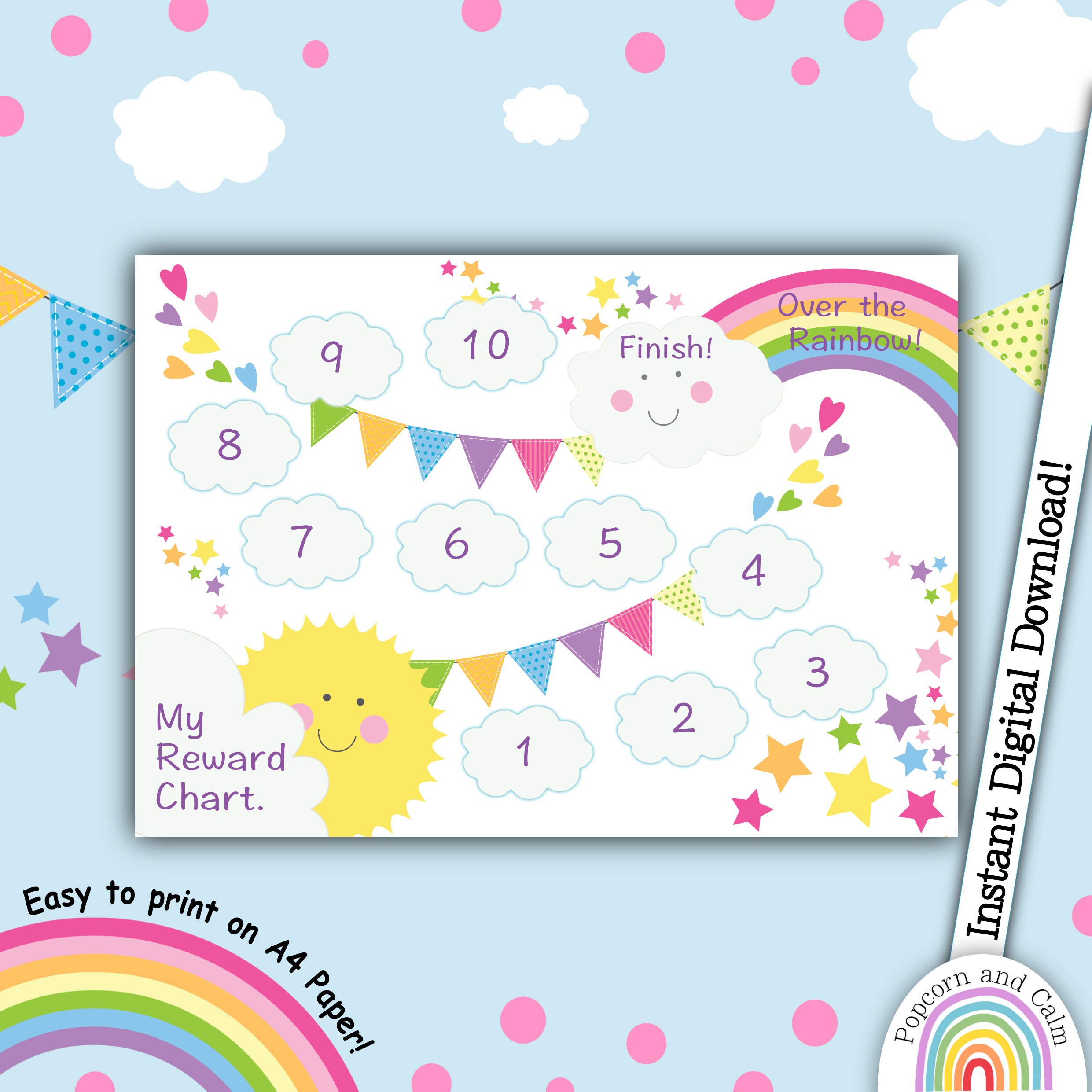 Girls Reward Charts, Reward Chart Bundle, Downloadable Reward Chart ...