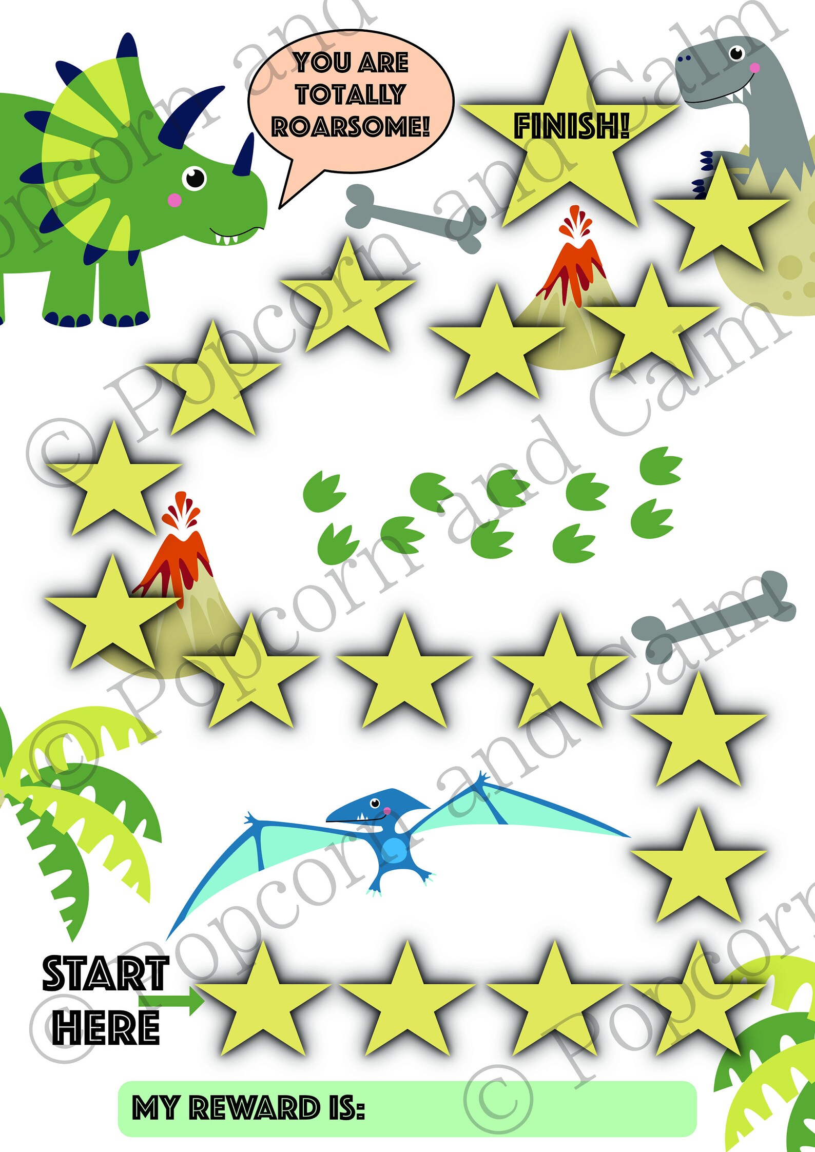 Dinosaur Reward Chart Dinosaur Chore Chart Dino Incentive - Etsy