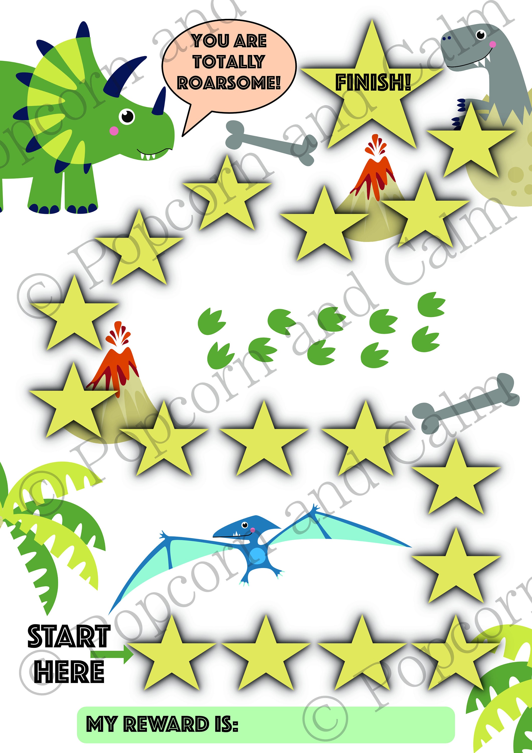 Dinosaur Reward Chart Dinosaur Chore Chart Dino Incentive - Etsy