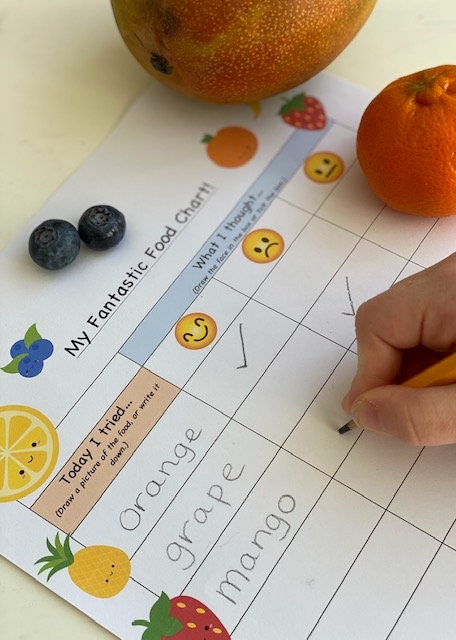 Fussy Eater, New Food Chart, Eating Incentive Chart, Food Record, Early ...