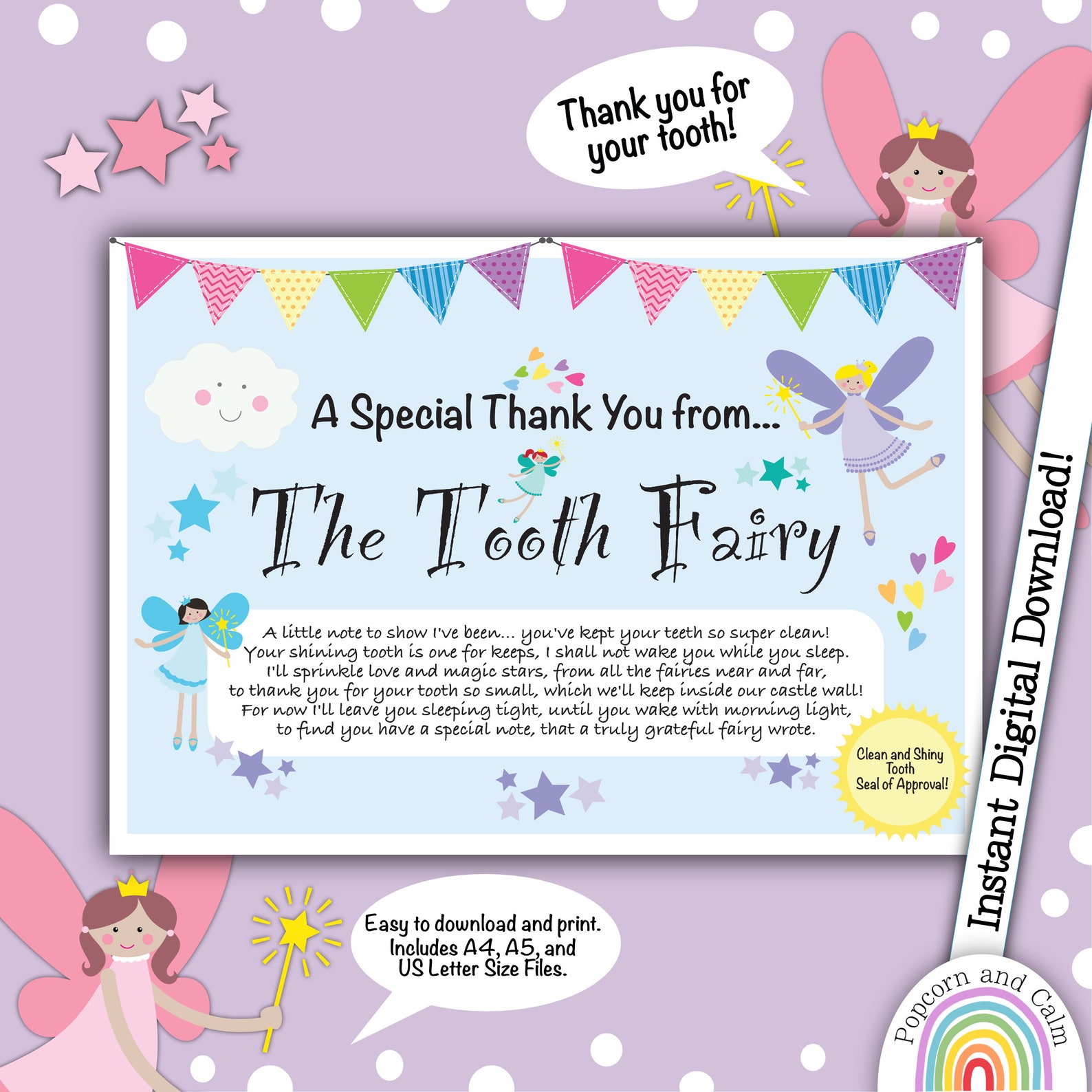 Tooth Fairy Certificate, Tooth Fairy Award, Tooth Keepsake, Childhood ...