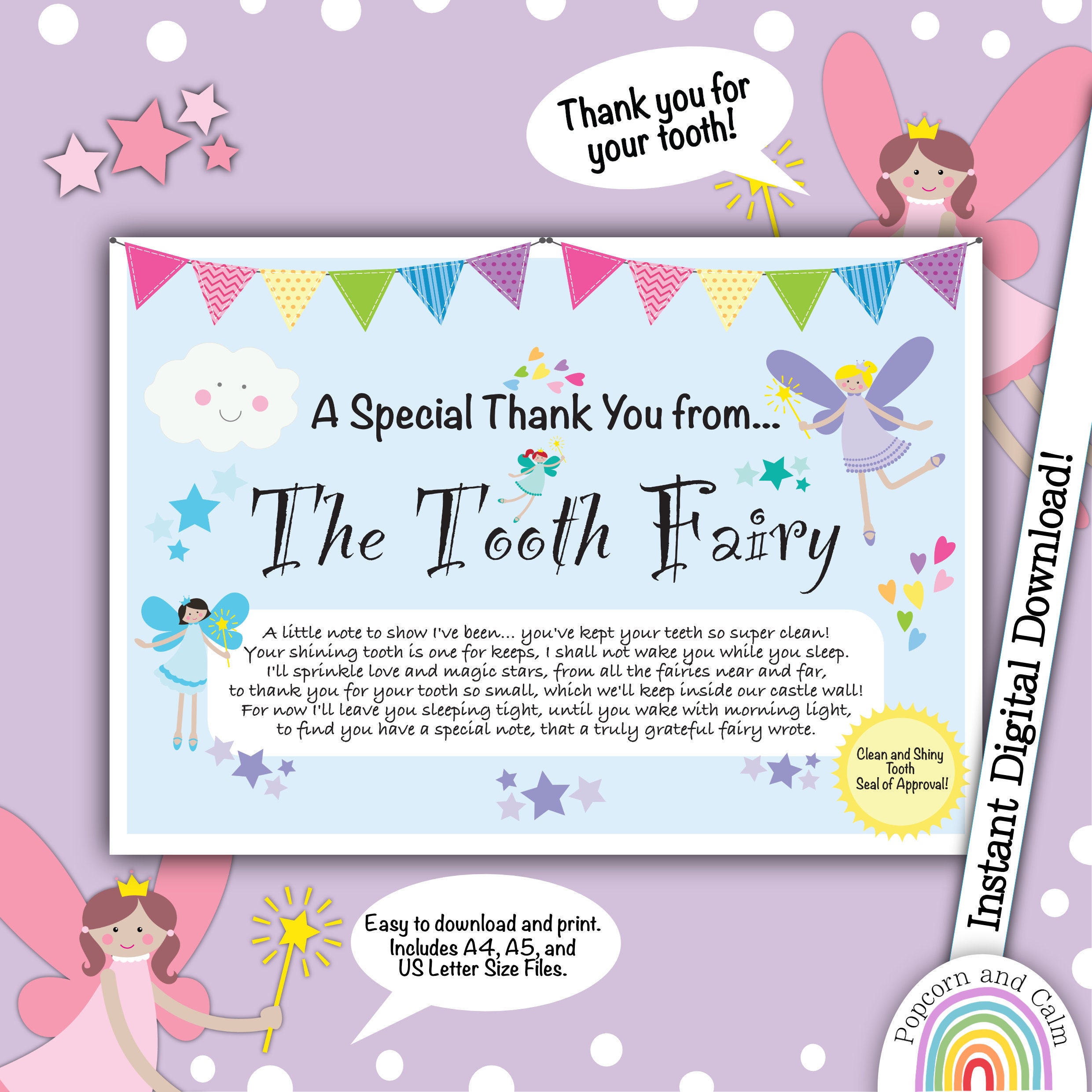 Tooth Fairy Certificate, Tooth Fairy Award, Tooth Keepsake, Childhood ...