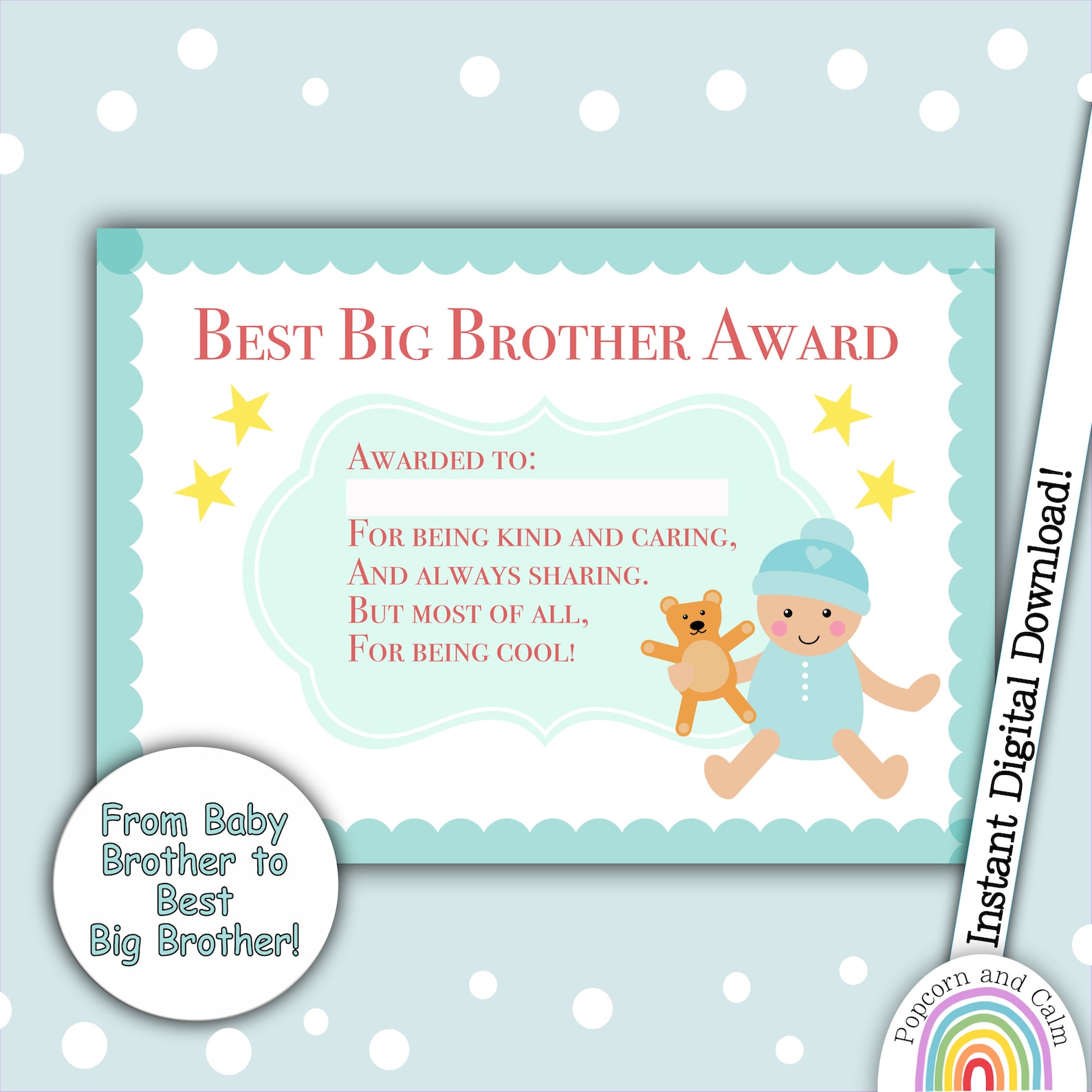 Best Big Brother Award, Big Brother Certificate, Well Done Certificate ...