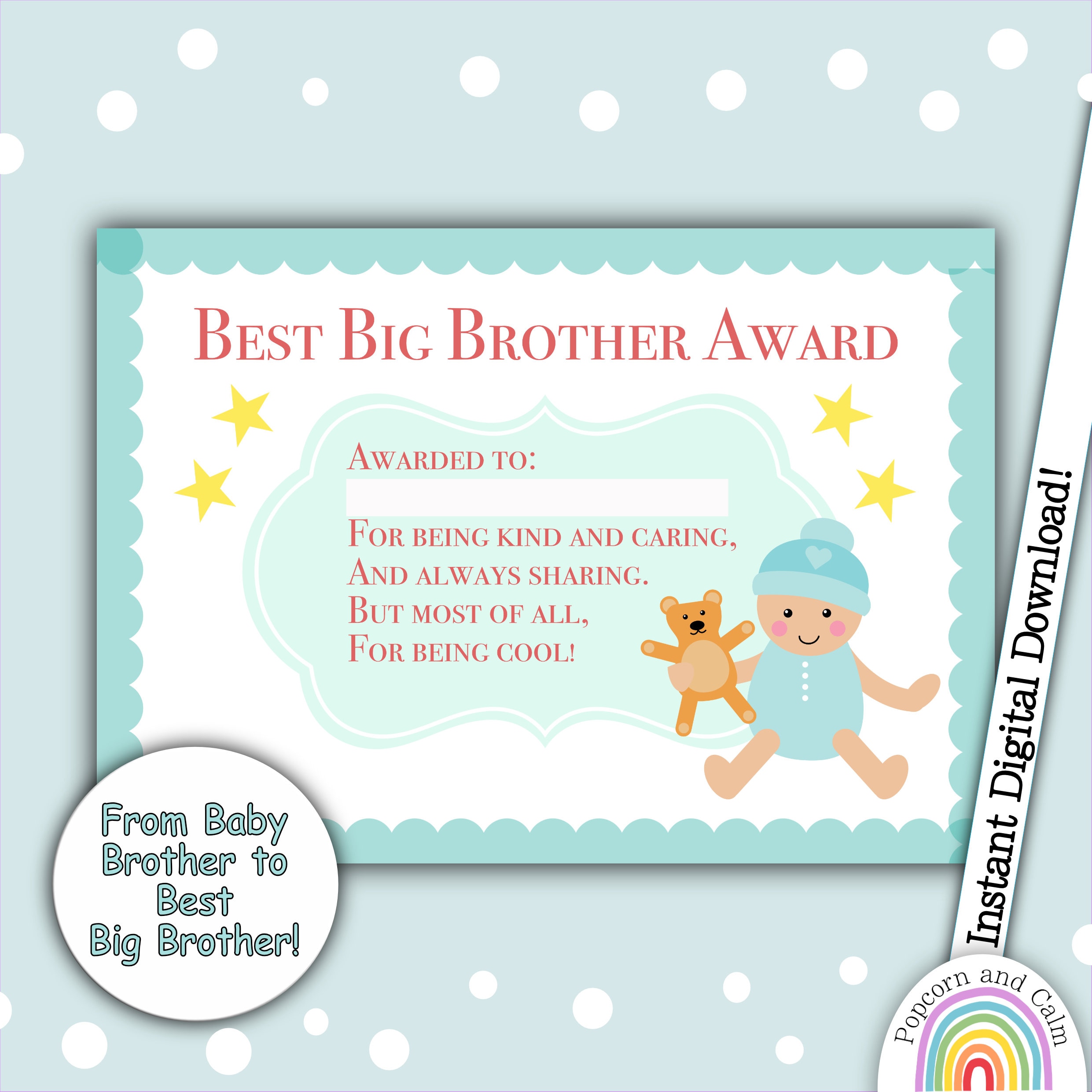 Best Big Brother Award, Big Brother Certificate, Well Done Certificate ...