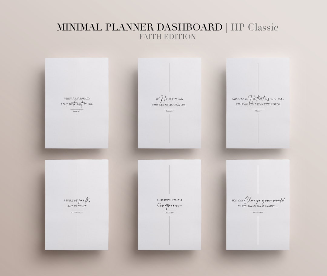 MINIMAL PLANNER DASHBOARDS | Faith Edition | Happy Planner Classic ...