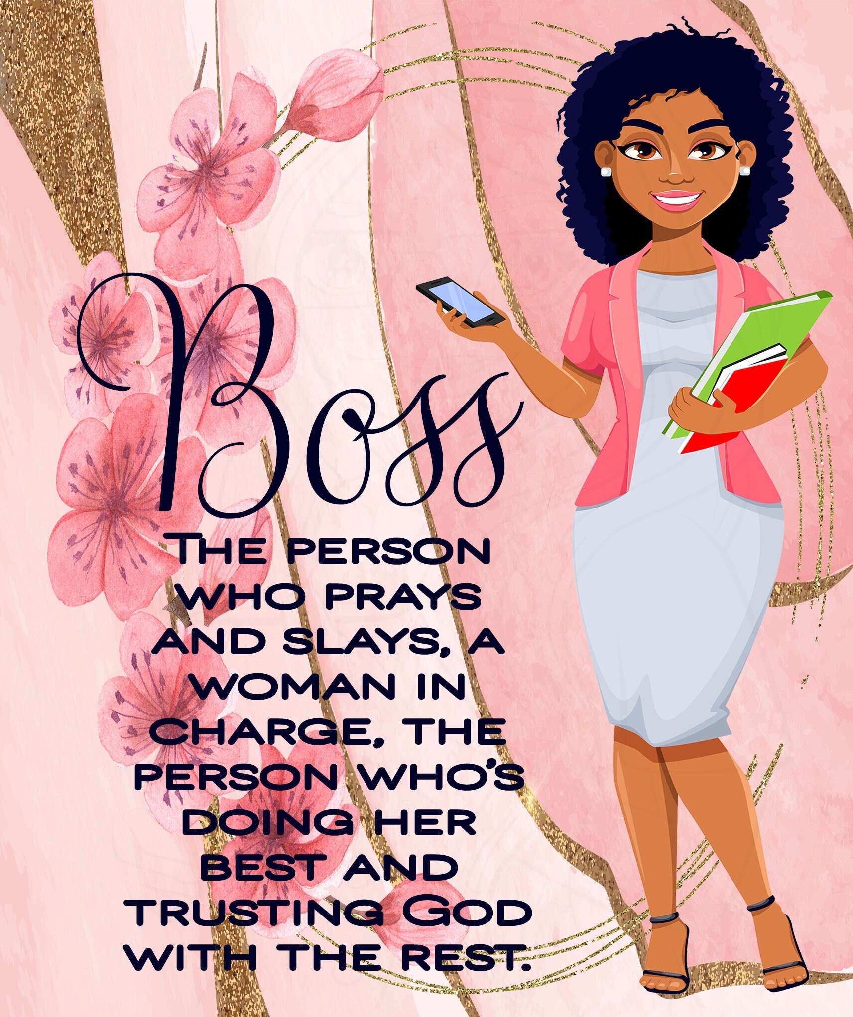 PRINTABLE Planner Cover, Lady Boss, Digital Design Download, Printable ...