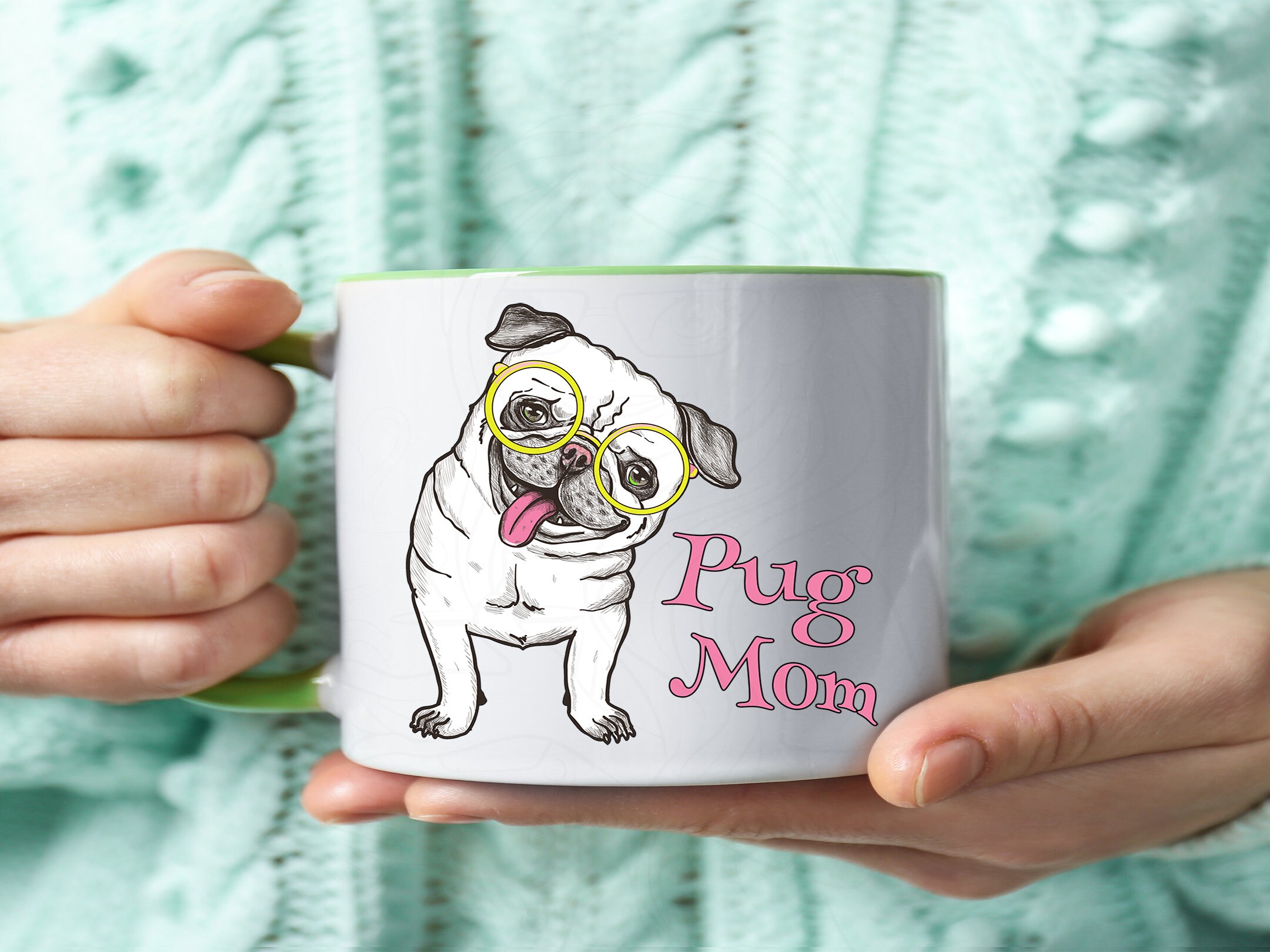 Pug Mom - Fun Printable - for Sublimation and Other Craft Projects ...