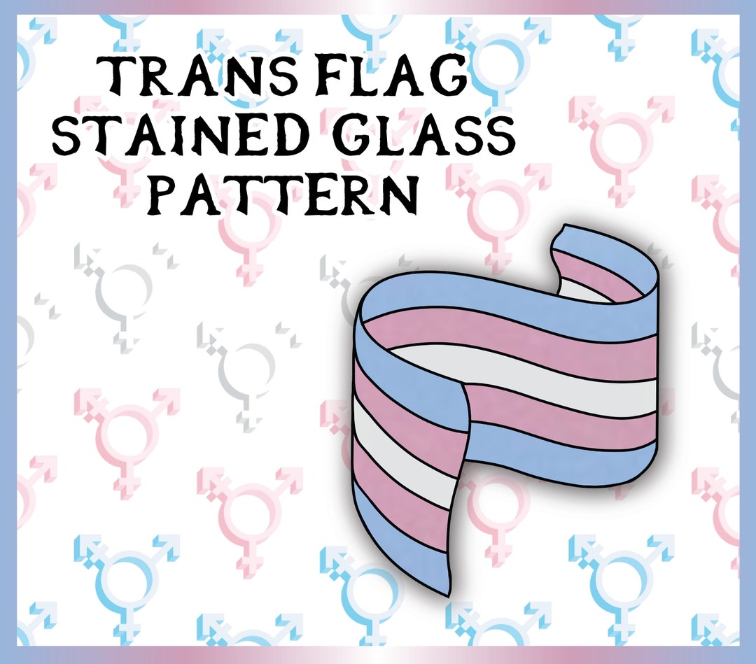 Trans Flag Stained Glass Pattern - Etsy
