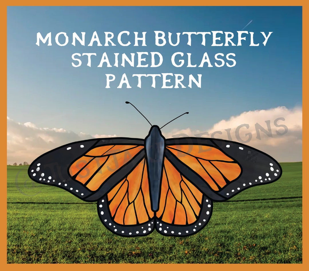 Monarch Butterfly Stained Glass Pattern Etsy