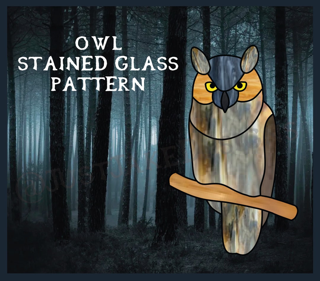 Owl Stained Glass Pattern - Etsy