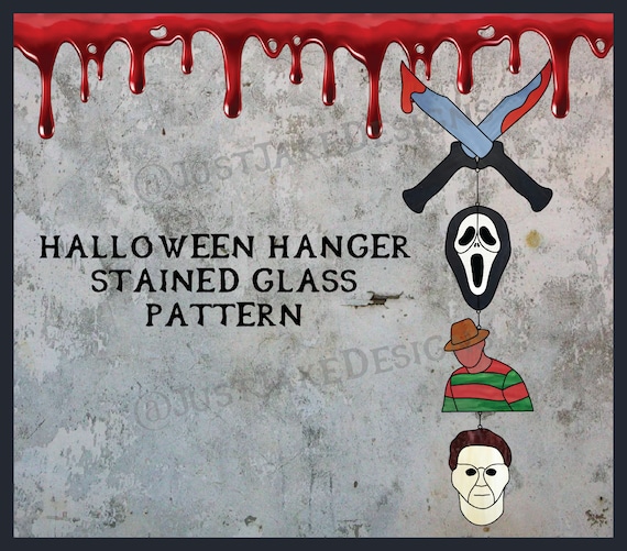 Halloween Stained Glass Hanger Pattern Scream Freddy - Etsy