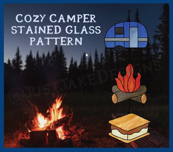 Cozy Camper Stained Glass Suncatcher - Etsy