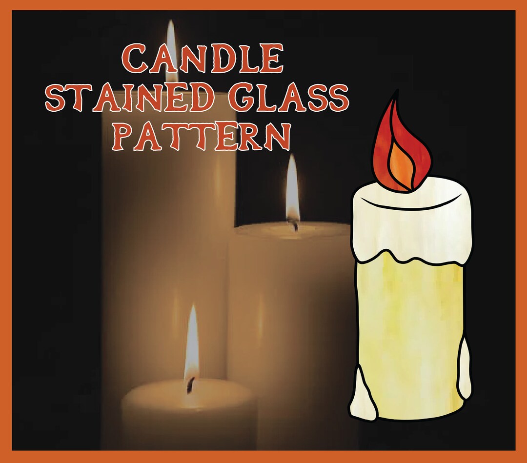Candle Stained Glass Pattern - Etsy