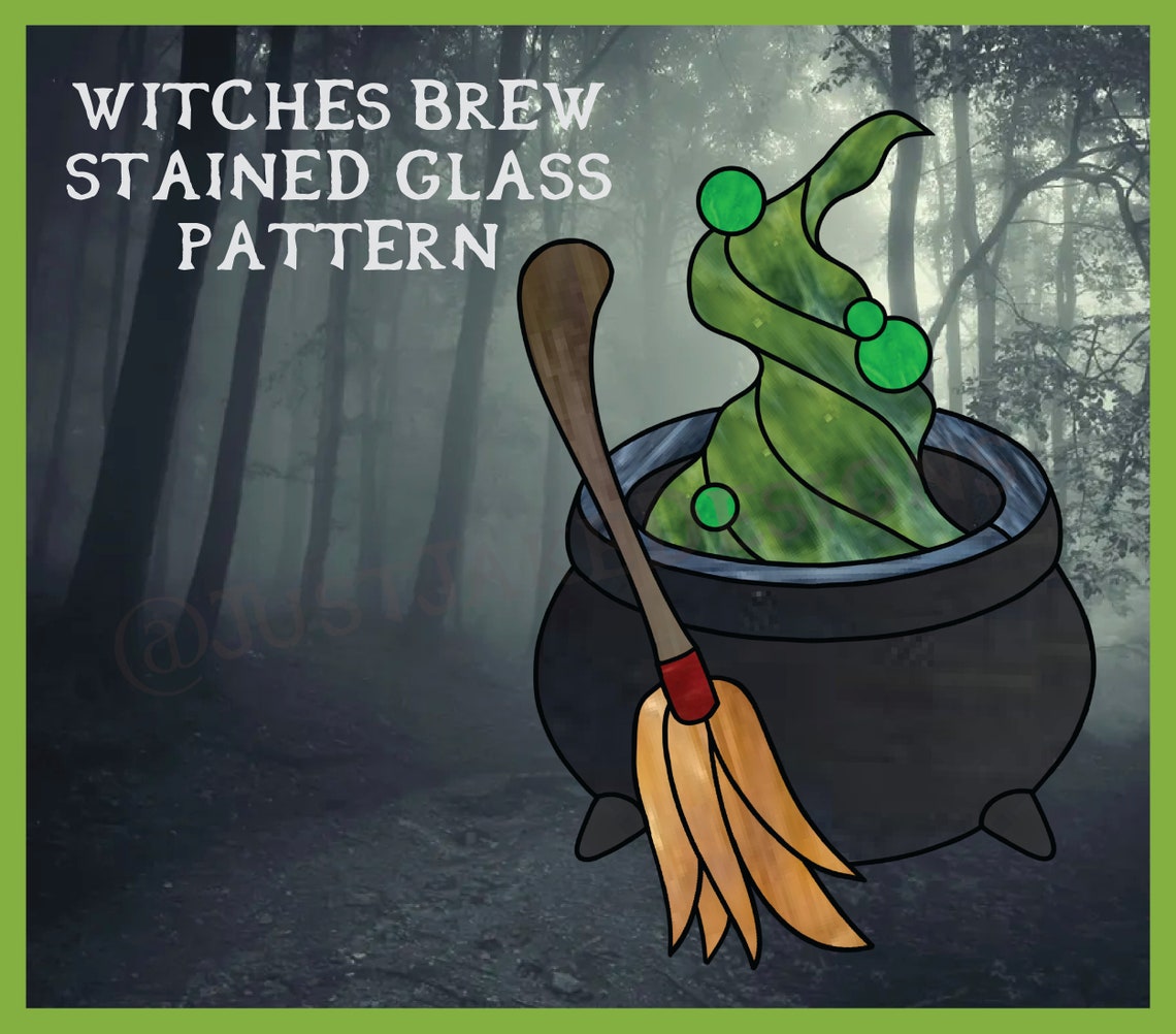 Witches Brew Stained Glass Pattern - Etsy