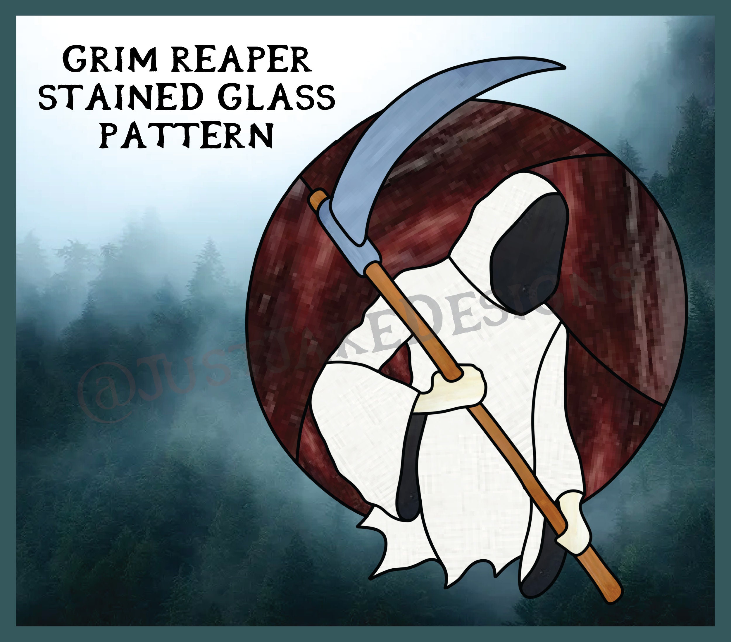 Grim Reaper Stained Glass Pattern - Etsy