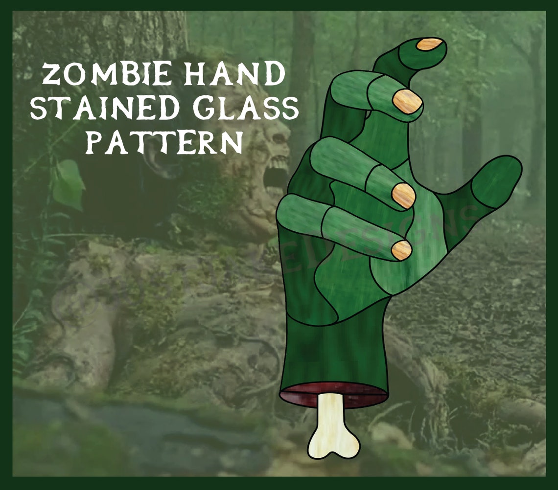Zombie Hand Stained Glass Suncatcher Pattern - Etsy