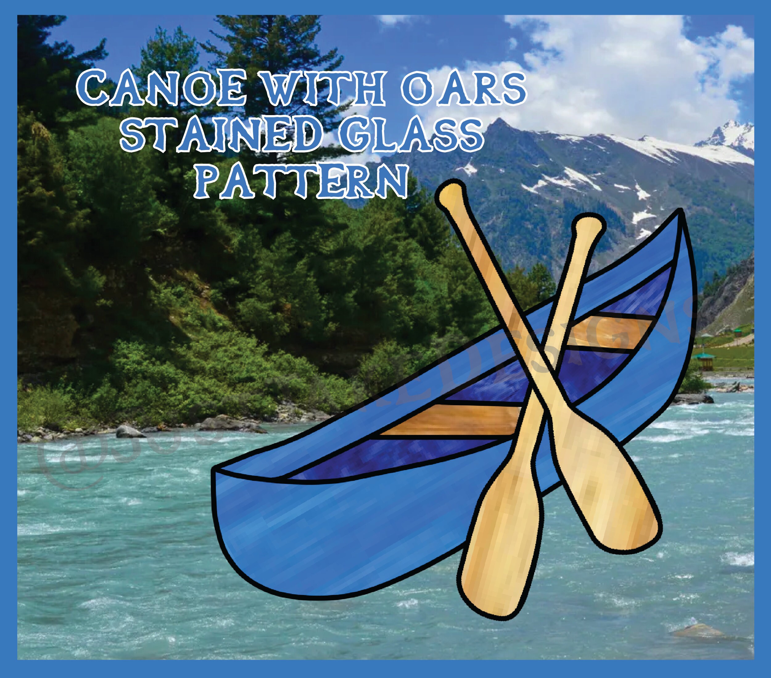 Canoe With Oars Stained Glass Pattern - Etsy
