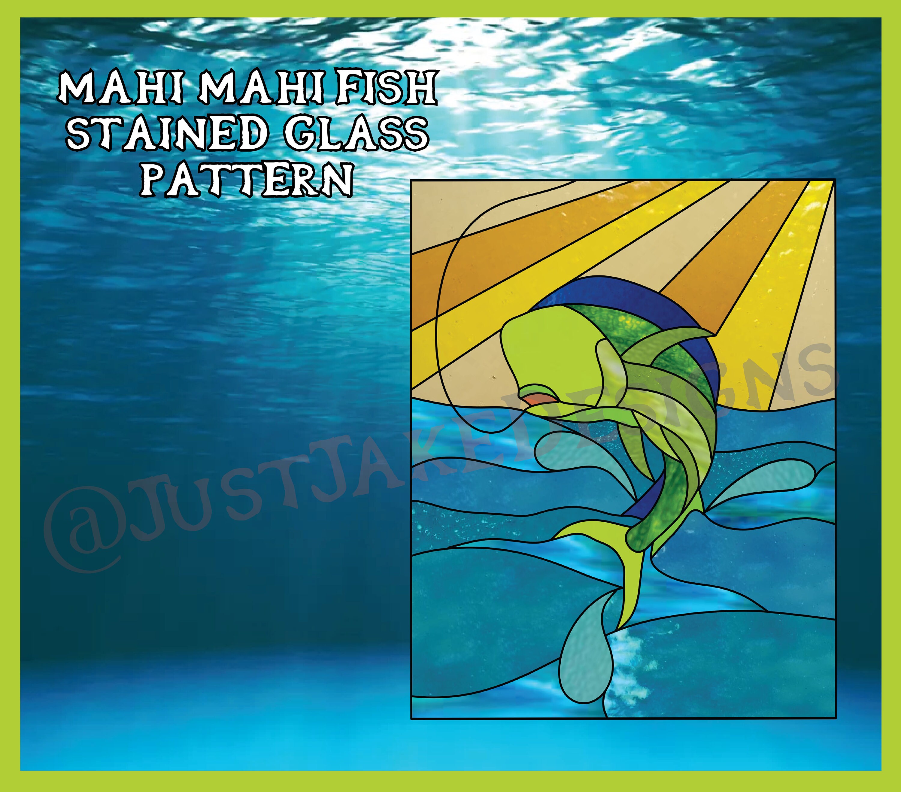 Mahi Mahi Fish Stained Glass Pattern - Etsy