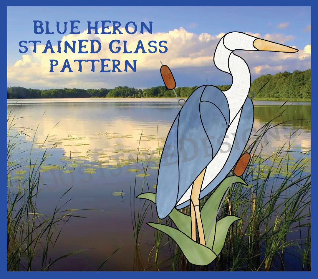 Blue Heron Stained Glass Pattern - Etsy