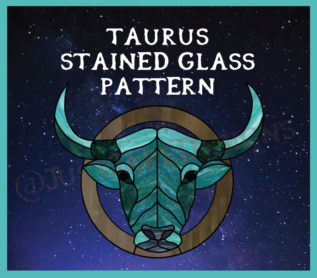 Taurus Horoscope Stained Glass Pattern - Etsy