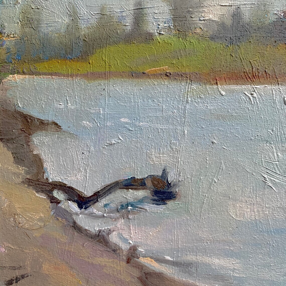 Lake Painting Lake Original Art Canvas Original Art Island | Etsy