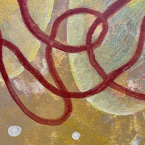 Surreal Molecule Painting: Chair Nucleus, Tempera on Wood, 47x40 Inch ...