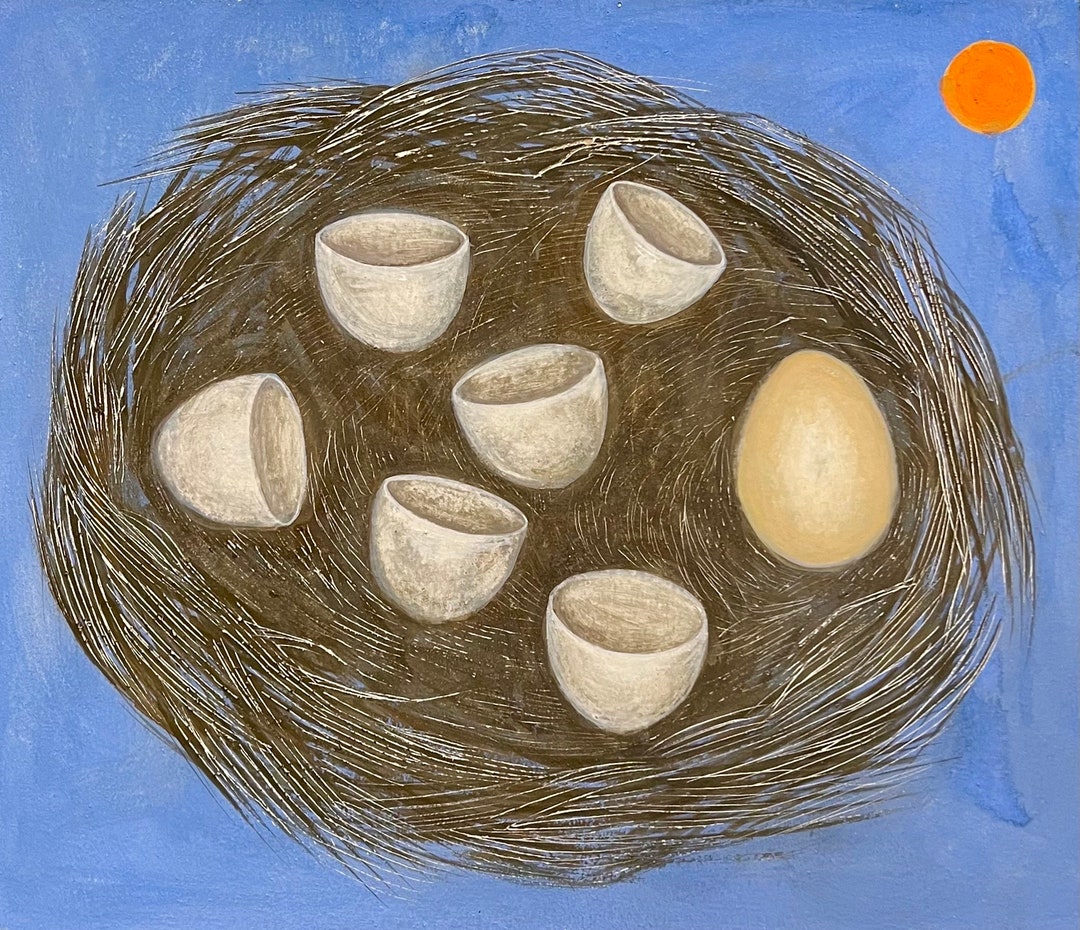 Eggs Painting Birth Wall Art Philosophy Artwork Sensual Art Original Painting 15 X 8 by MAVARTO ...