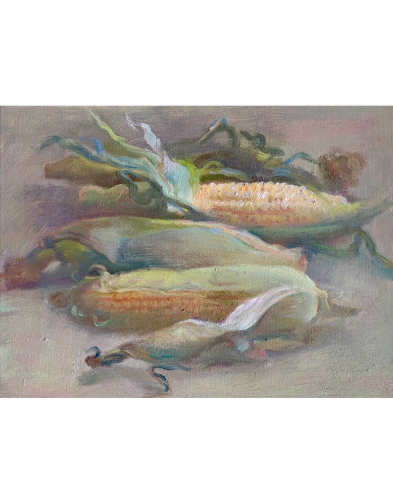 Corn Painting Vegetables Art Corn Artwork Original Oil Canvas - Etsy