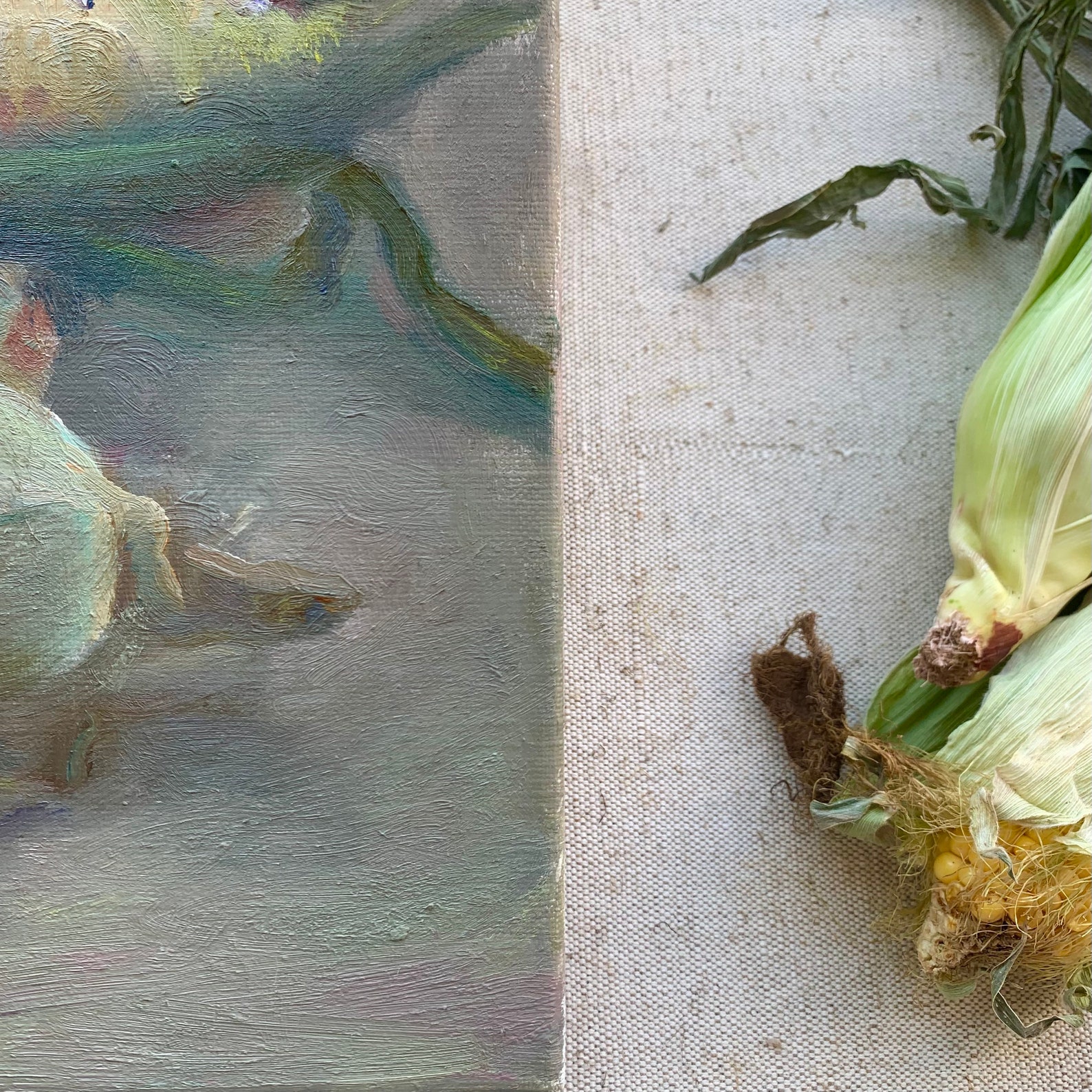 Corn Painting Vegetables Art Corn Artwork Original Oil Canvas - Etsy