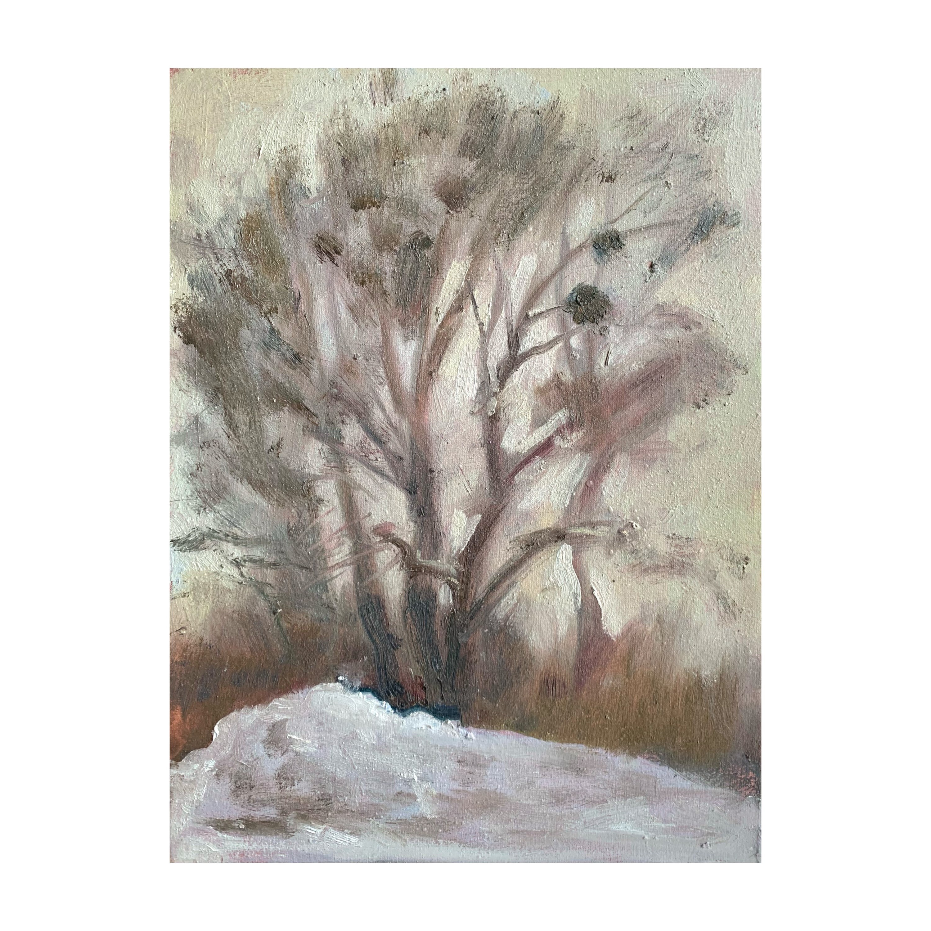 Snow Tree Painting Tree Art Tree Wall Decor Original Oil - Etsy