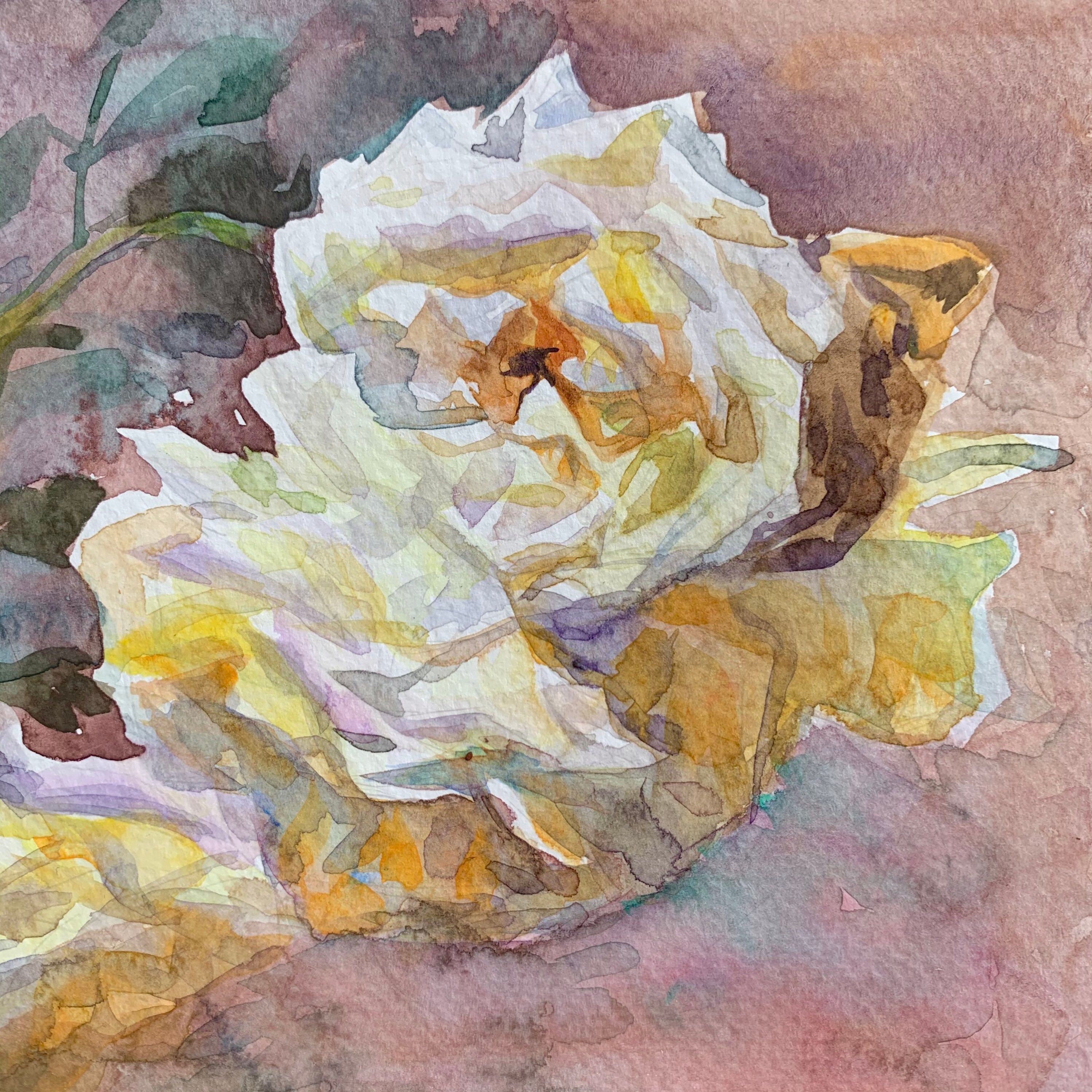 Yellow Rose Painting Original Watercolor Wall Art Flower Artwork by ...