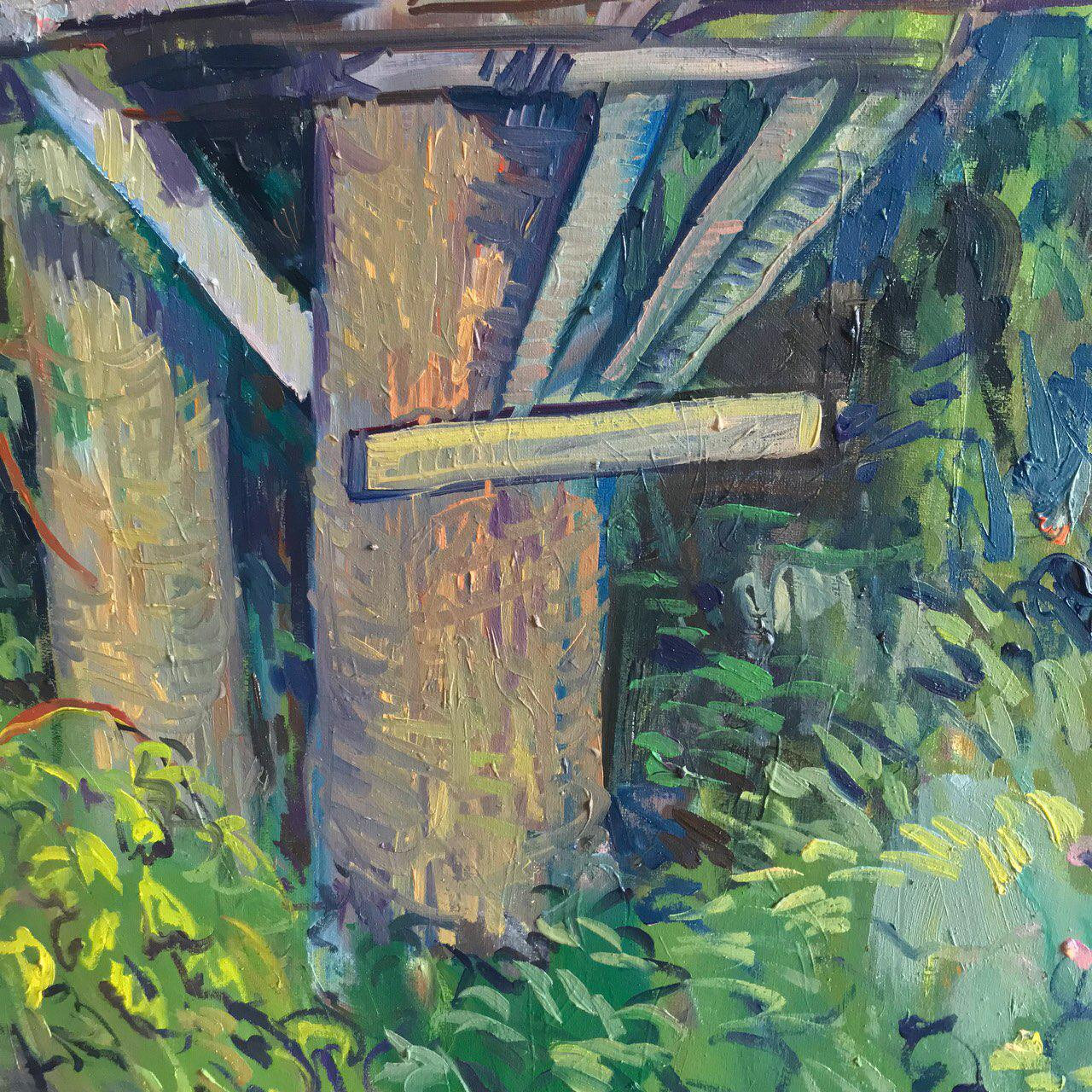 Forest Tree Painting Forest Wall Art Large Artwork Tree House | Etsy