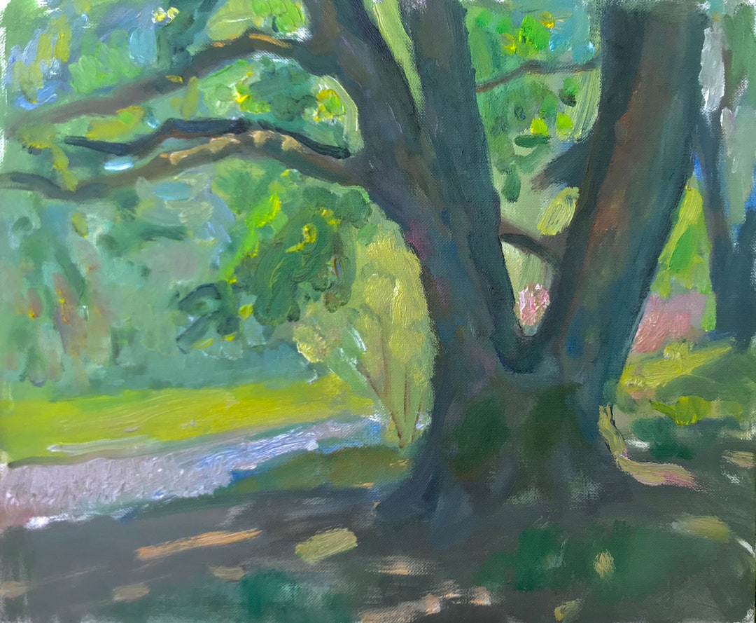 Original Oil Painting: Forest Tree Landscape Art (10x12) - Etsy