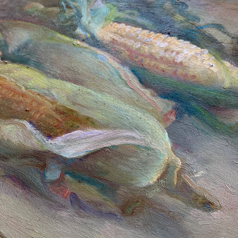 Corn Painting Vegetables Art Corn Artwork Original Oil Canvas - Etsy