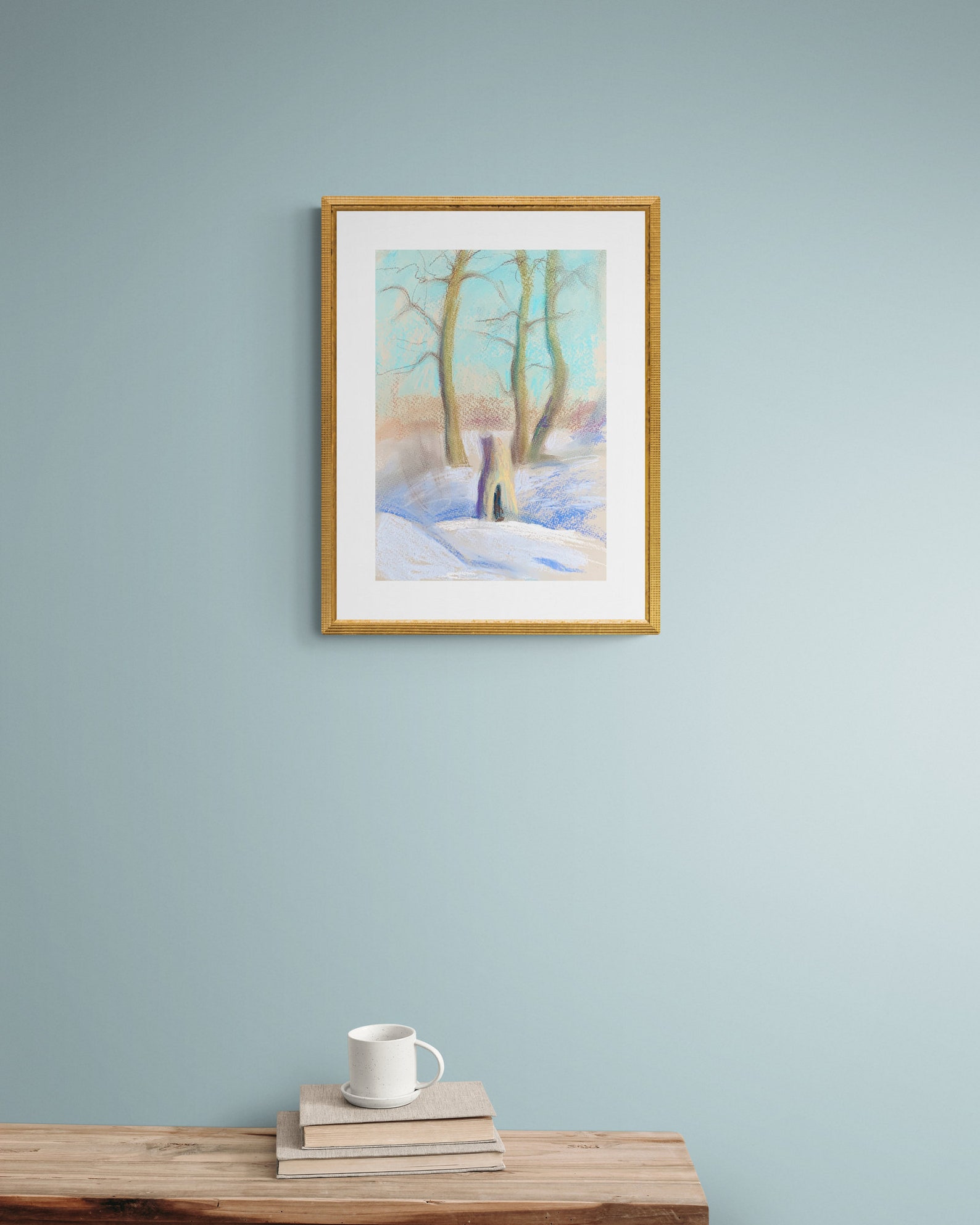 Tree Pastel Painting Tree Wall Art Landscape Art Original - Etsy
