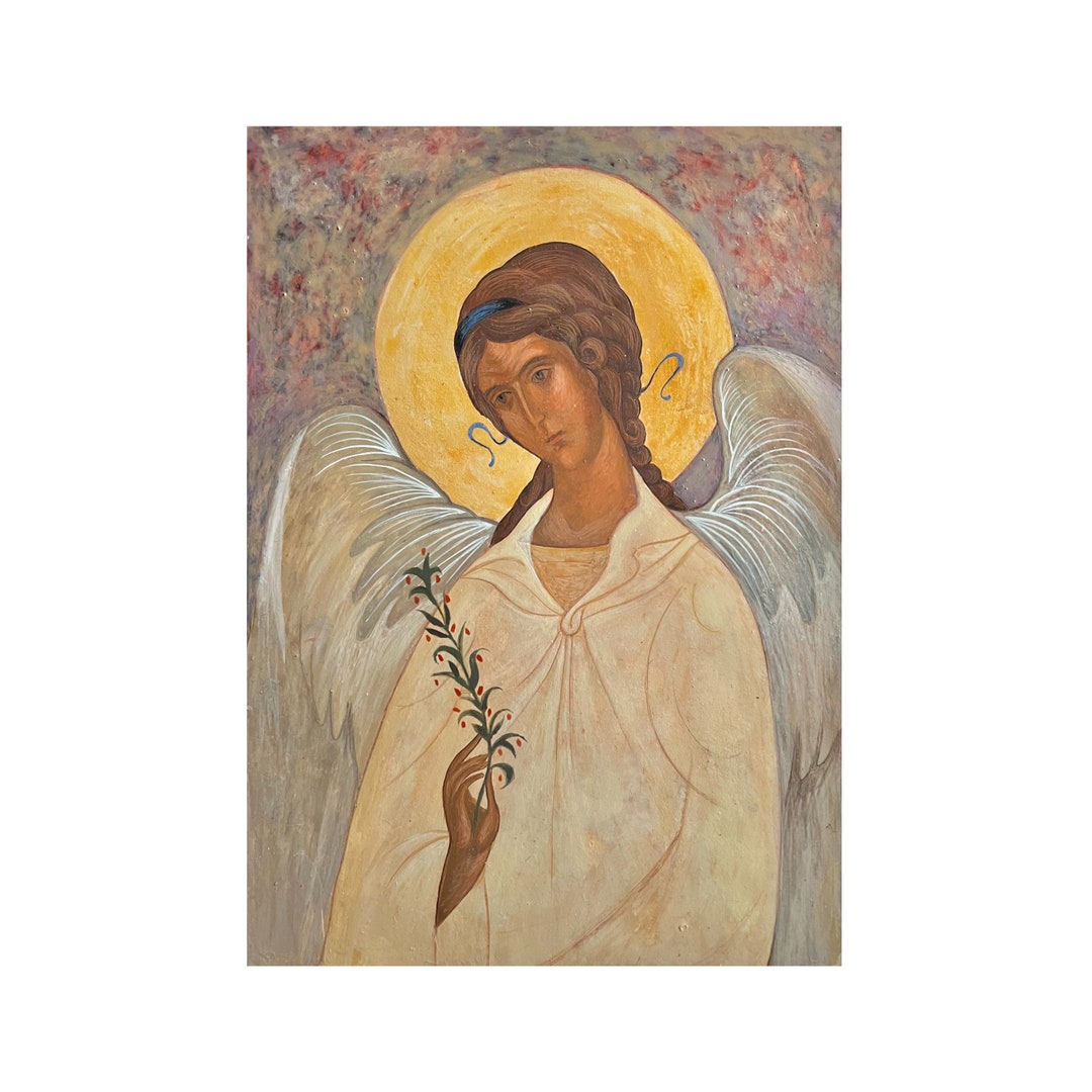 Angel Painting Religious Art Icon Wall Art Guardian Angel Artwork ...