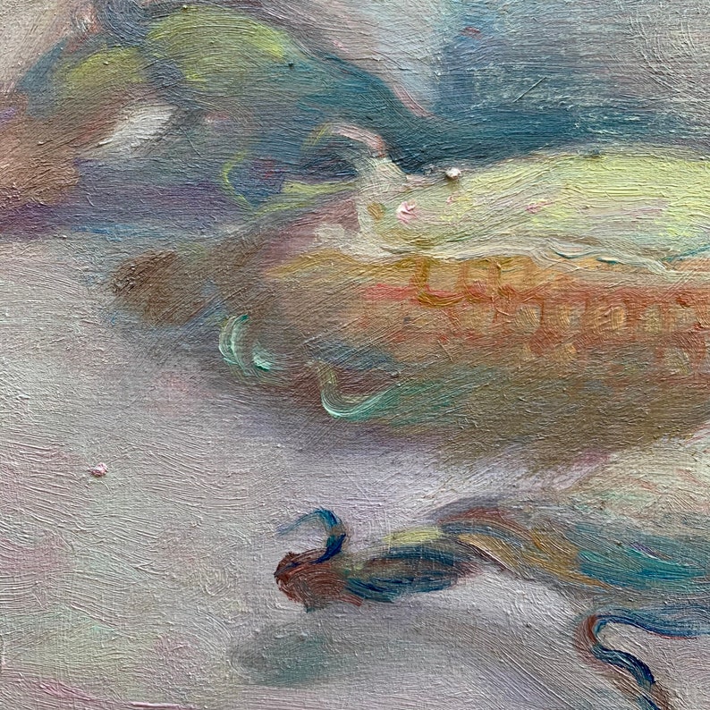Corn Painting Vegetables Art Corn Artwork Original Oil Canvas - Etsy